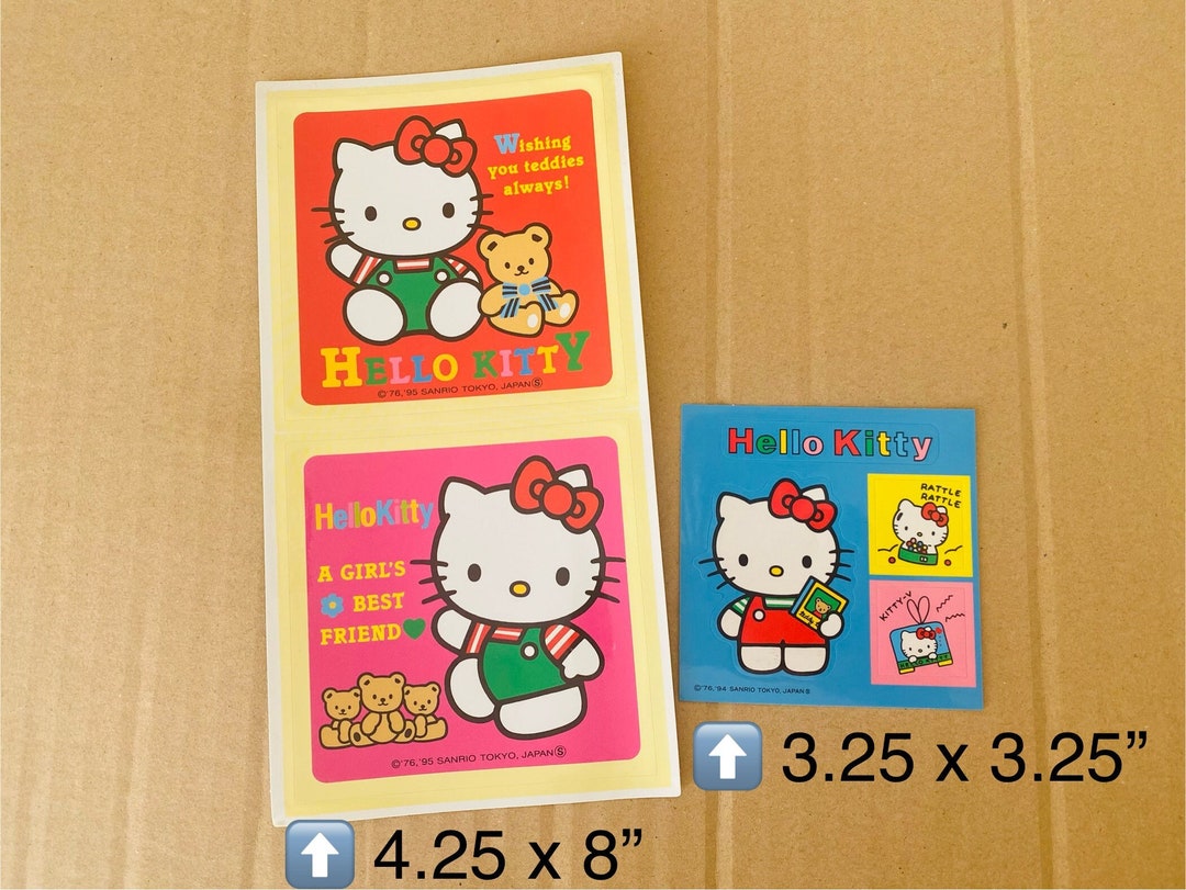 Sanrio Vintage Hello Kitty 1994 1995 Stickers Cute Kawaii Collectible ...