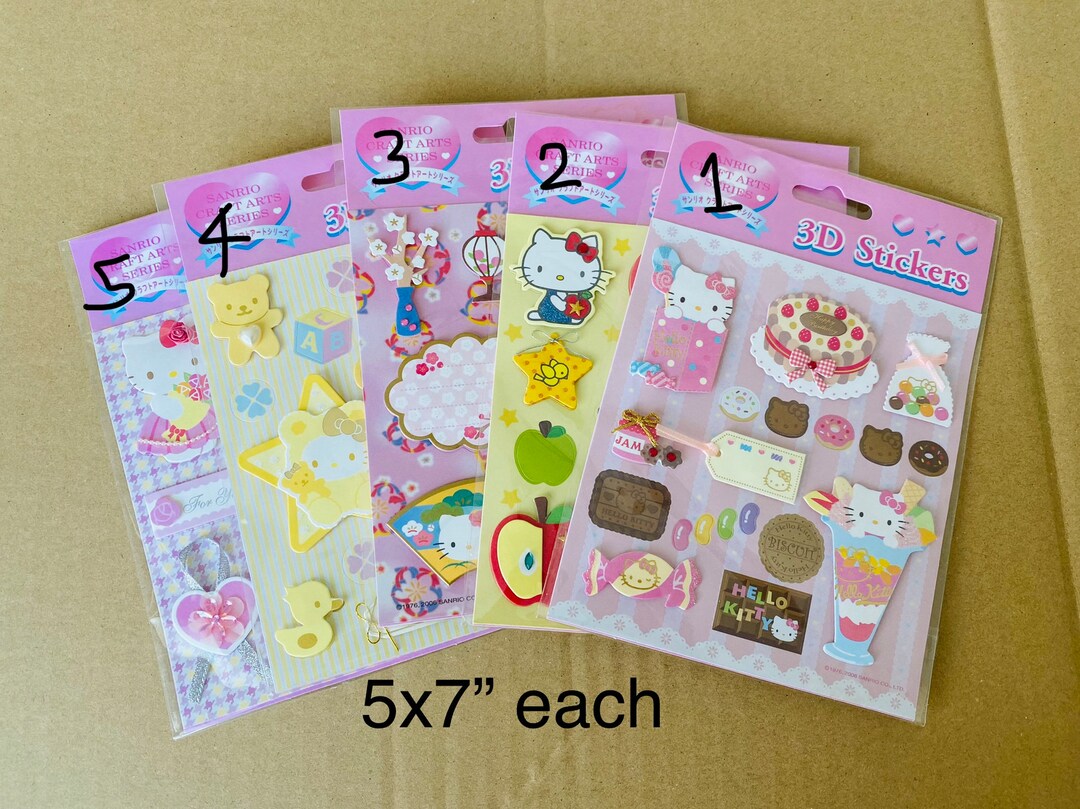 Sanrio Hello Kitty 3D Stickers Craft Art Series Birthday Baby Dessert ...