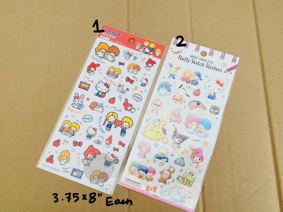 Sanrio Character Sticker Sheets Cute Kawaii Collectible - Etsy