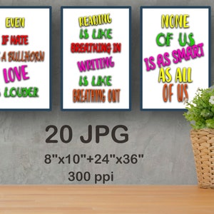20 Quotes for Classroom, Digital Poster Prints. -INSTANT DOWNLOAD- 8x10 ...