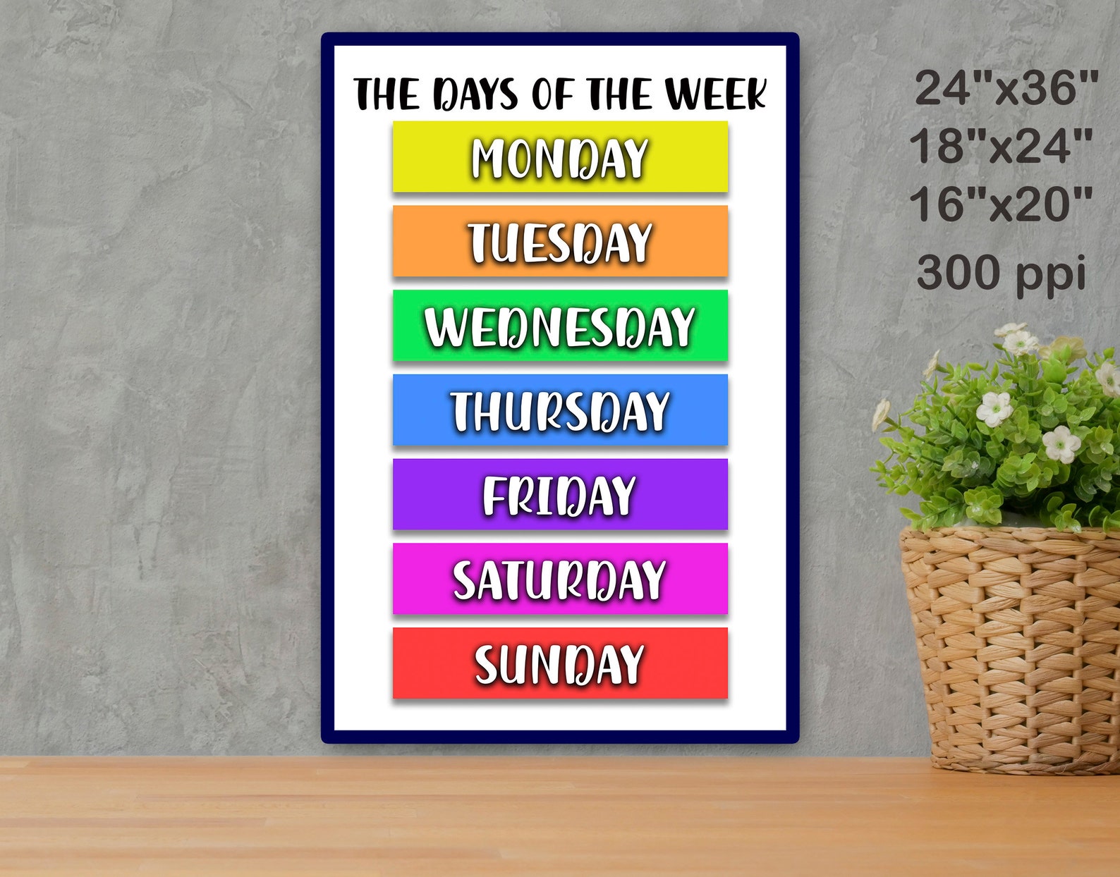 Education Learning Posters Pack : Alphabet, Numbers, Colors, Days ...