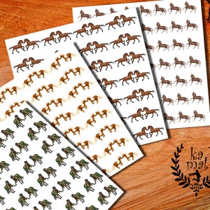 20 Horse Patterns Digital Scrapbooking Background Papers (with Black ...