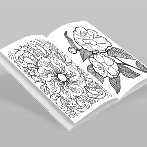 Relaxing Flowers Coloring Book for Adults - Etsy