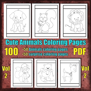 100 Easy Coloring Pages for Kids (vol. 2), Simple Coloring Pages, for ...