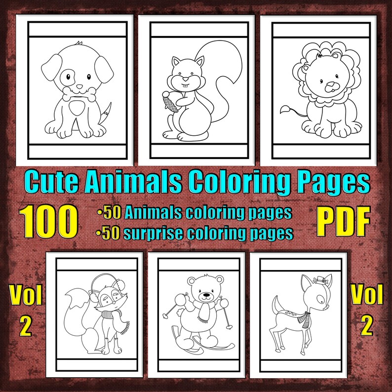 100 Easy Coloring Pages for Kids (vol. 2), Simple Coloring Pages, for ...