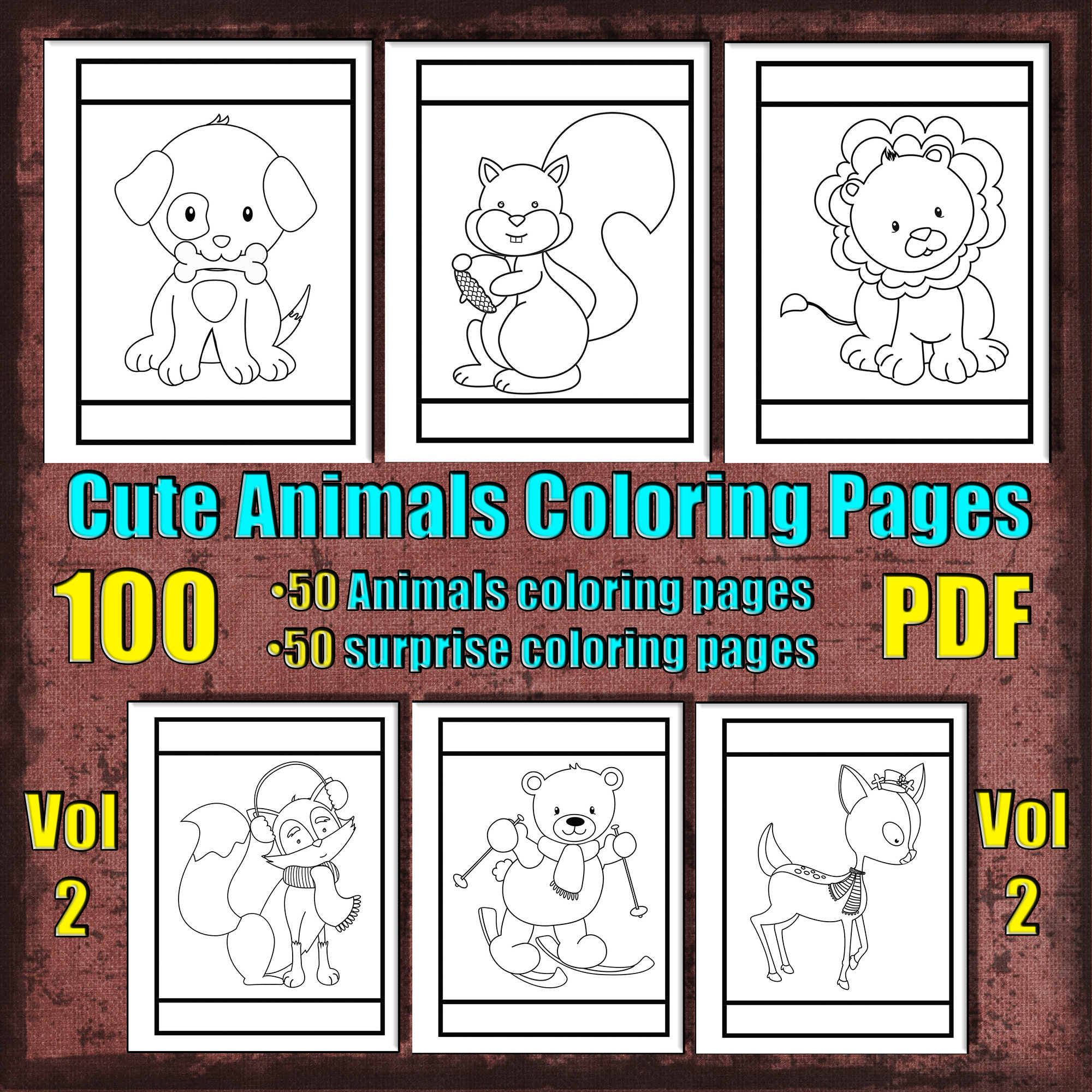 100 Easy Coloring Pages for Kids (vol. 2), Simple Coloring Pages, for ...