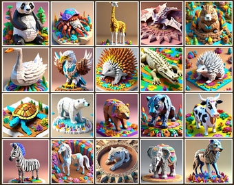300 High-quality 3D Animal Clipart PNG Images for Digital Wall Art ...