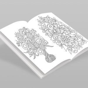 Relaxing Flowers Coloring Book for Adults - Etsy