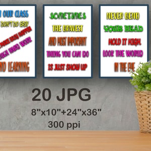 20 Quotes for Classroom, Digital Poster Prints. -INSTANT DOWNLOAD- 8x10 ...