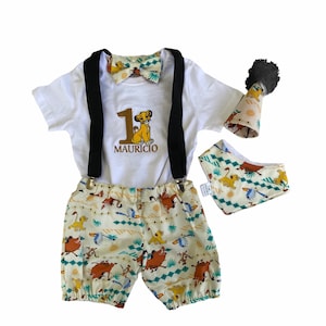 Handmade Personalised Lion King Simba 1st Birthday Outfit Boys Outfit ...