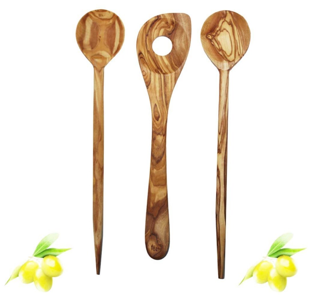 Wooden Spoons Serving Cooking Utensils | Kitchen Set Stirring Tossing ...