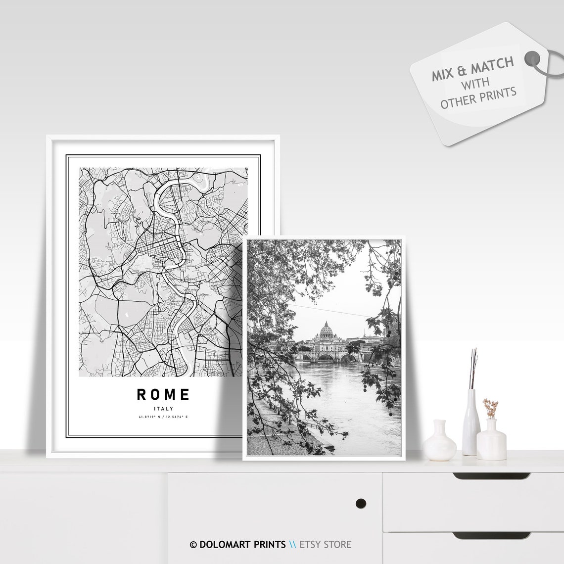 Rome Italy Printable Maps Map of Rome High Resolution | Etsy Canada