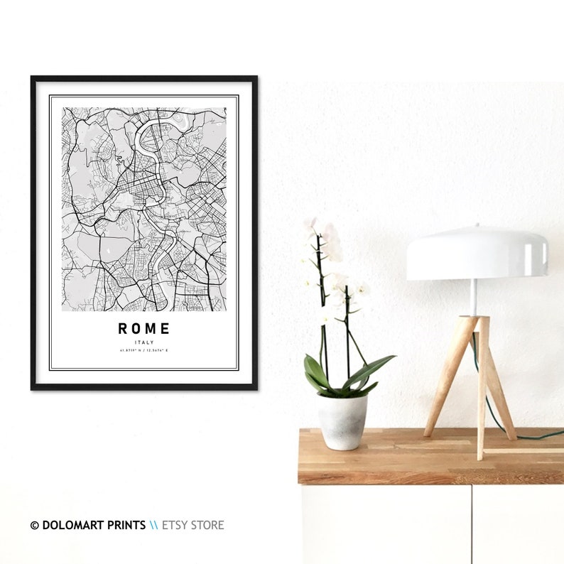 Rome Italy Printable Maps Map of Rome High Resolution - Etsy