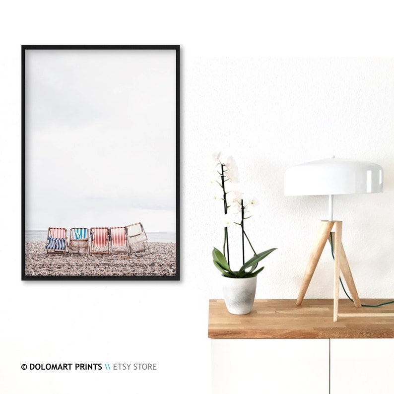Retro Beach Chair Wall Art Print Colorful Beach Print - Etsy