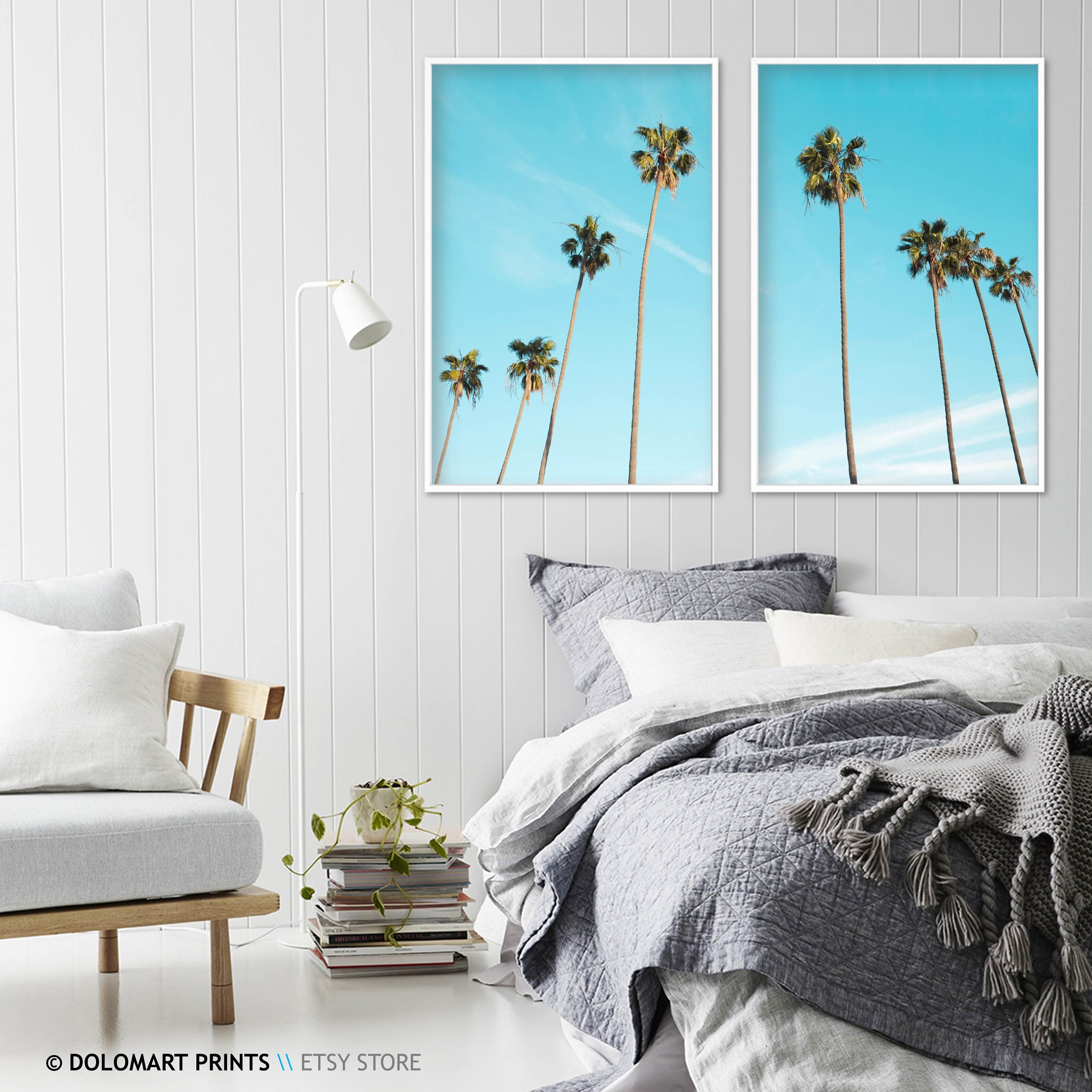 Set of 2 Palm Prints Tropical Printable Art Digital - Etsy
