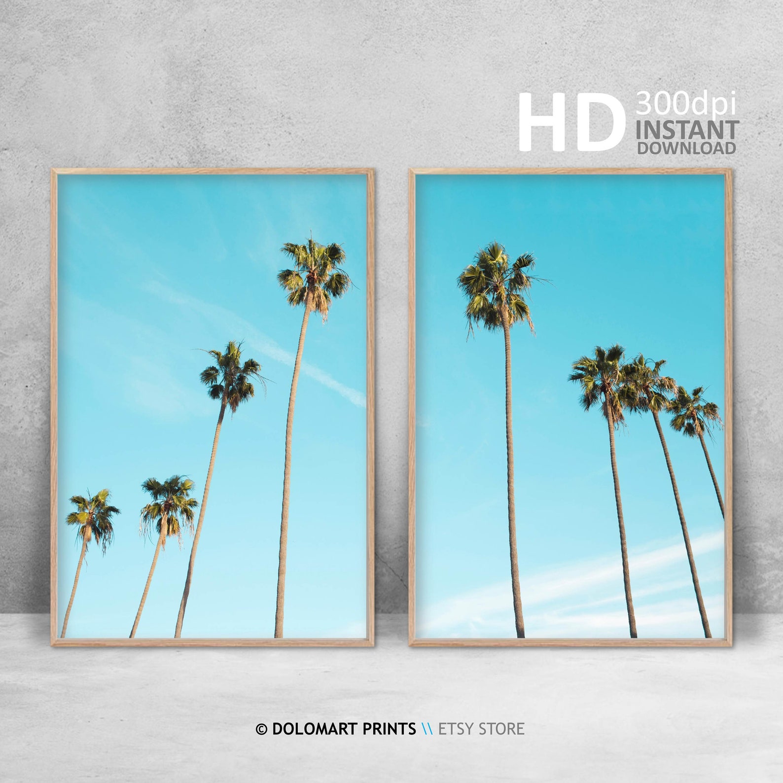 Set of 2 Palm Prints Tropical Printable Art Digital - Etsy