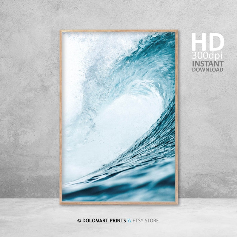 Ocean Wave Print Large Ocean Wave Art Coastal Printable - Etsy