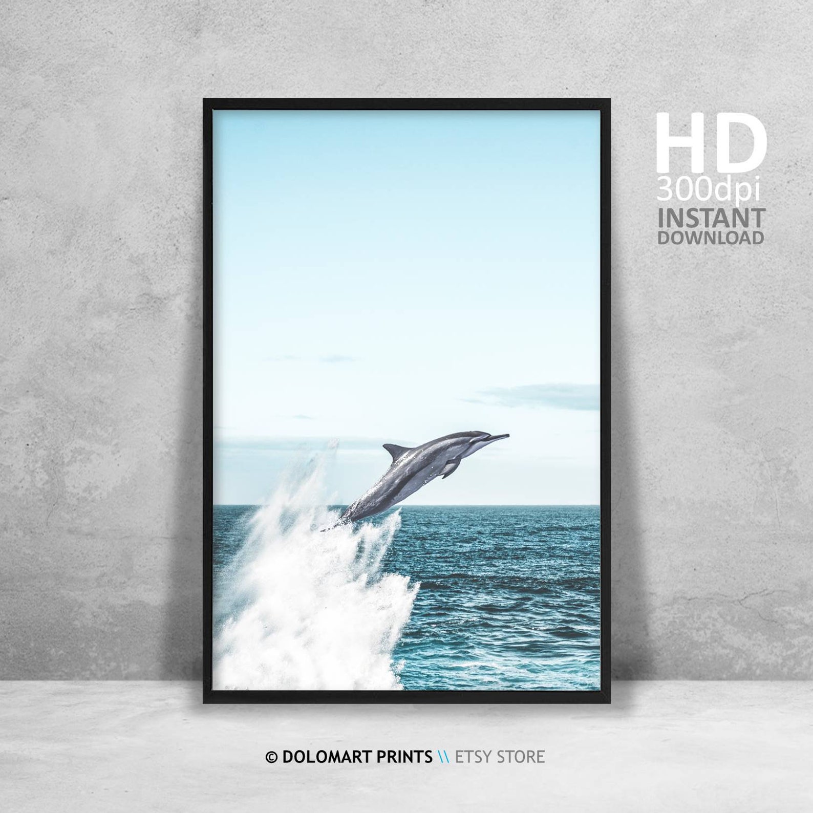 Dolphin Printable Wall Art Dolphin Print Beach House Poster | Etsy