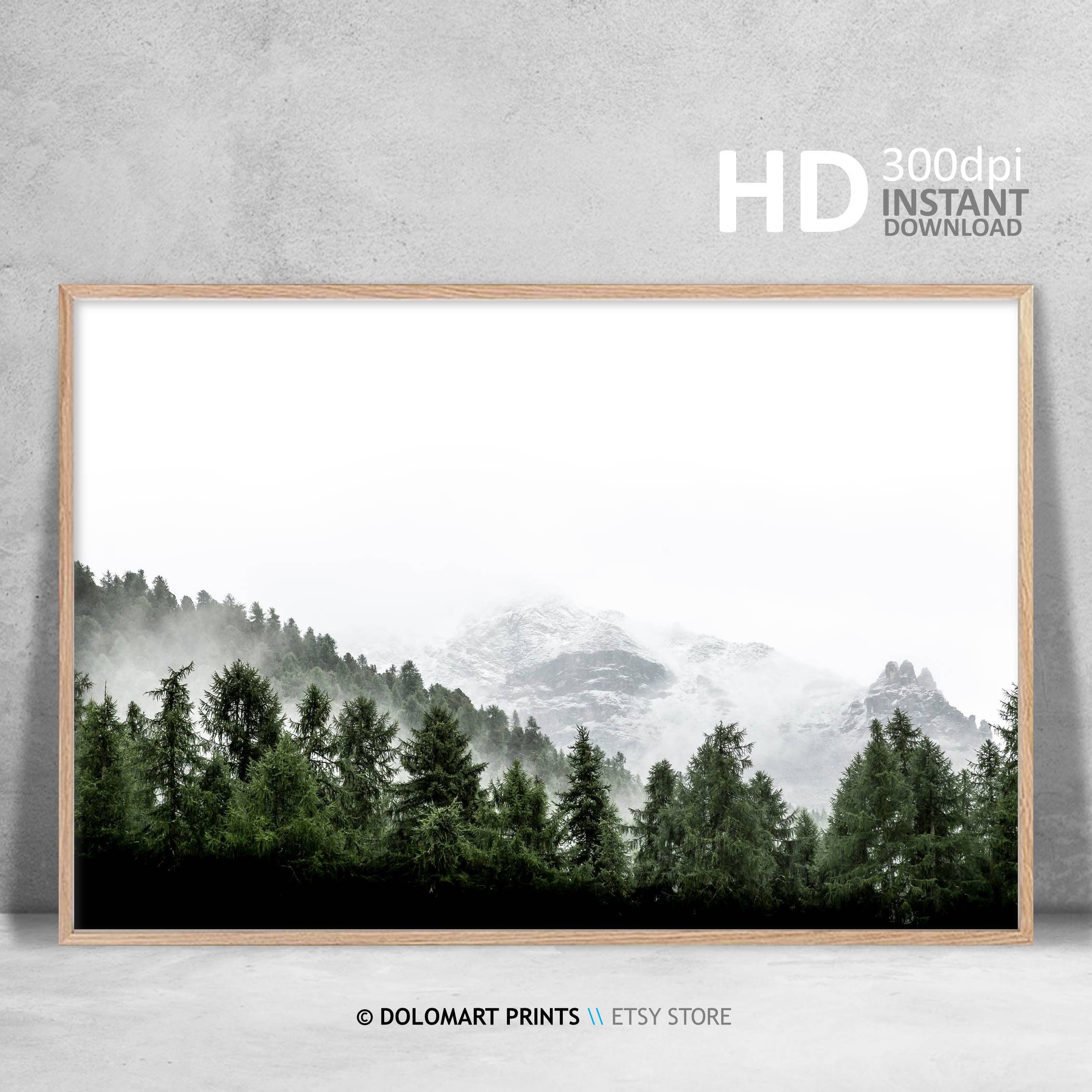 Large Wall Art Forest Print Mountain Prints Green Forest - Etsy