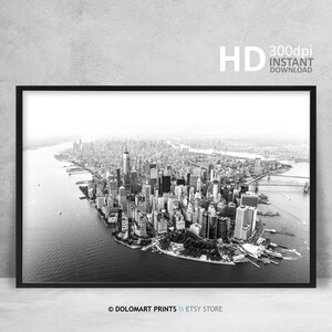 New York Black and White Print, Aerial New York Poster Photo New York ...