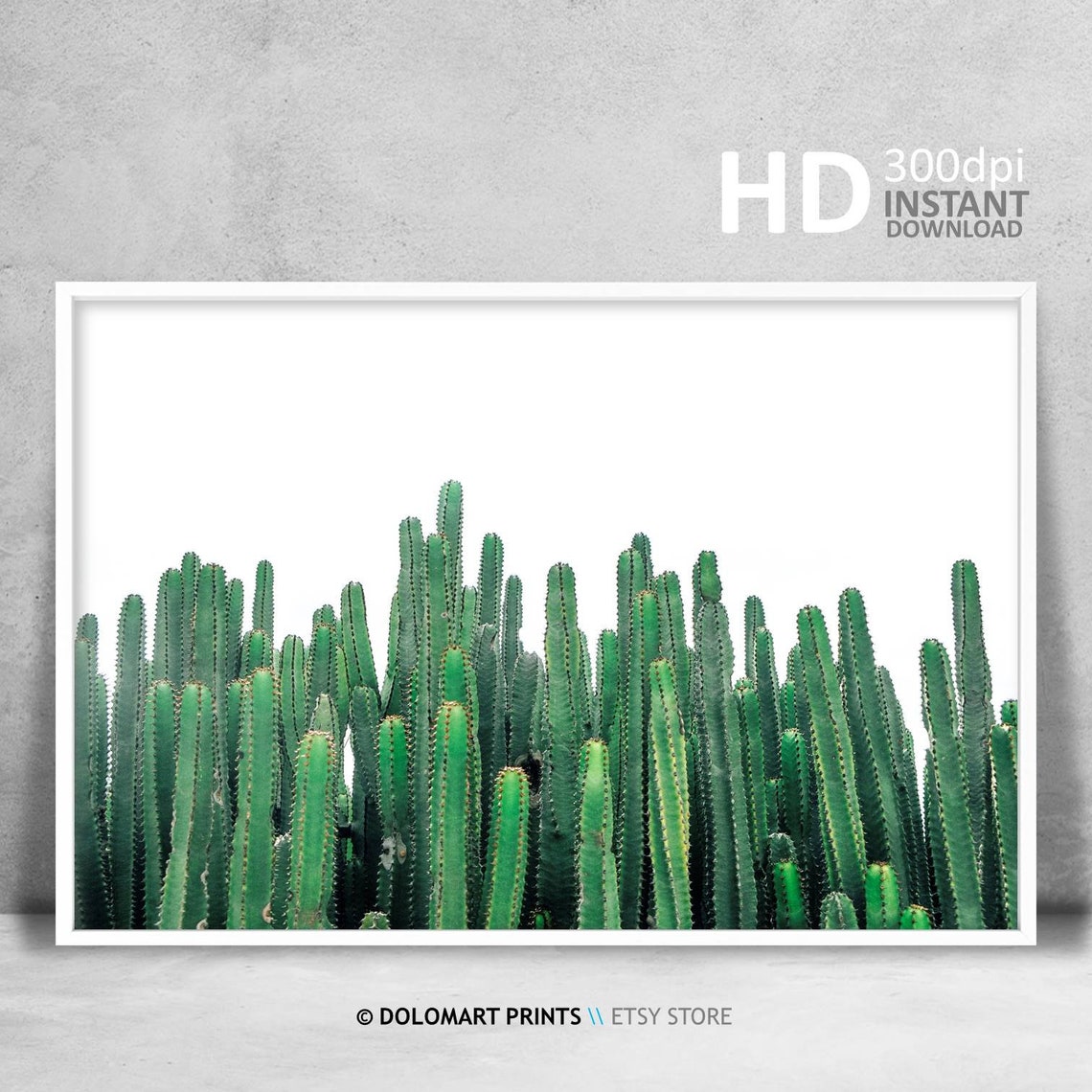 Succulent Printable Poster, Minimal Cactus Wall Art, Minimalist Green ...