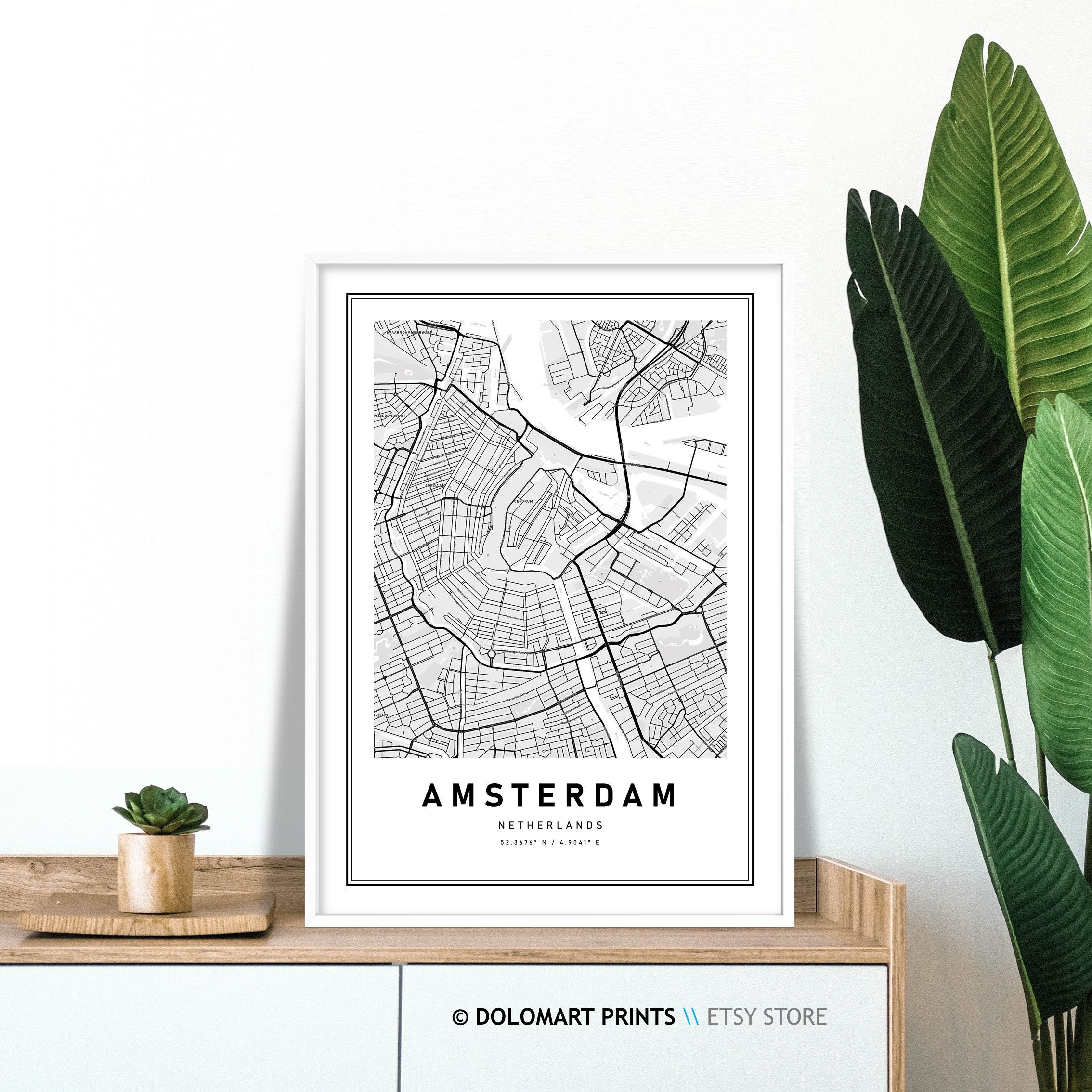 Amsterdam Printable Maps Map of Amsterdam High Resolution | Etsy
