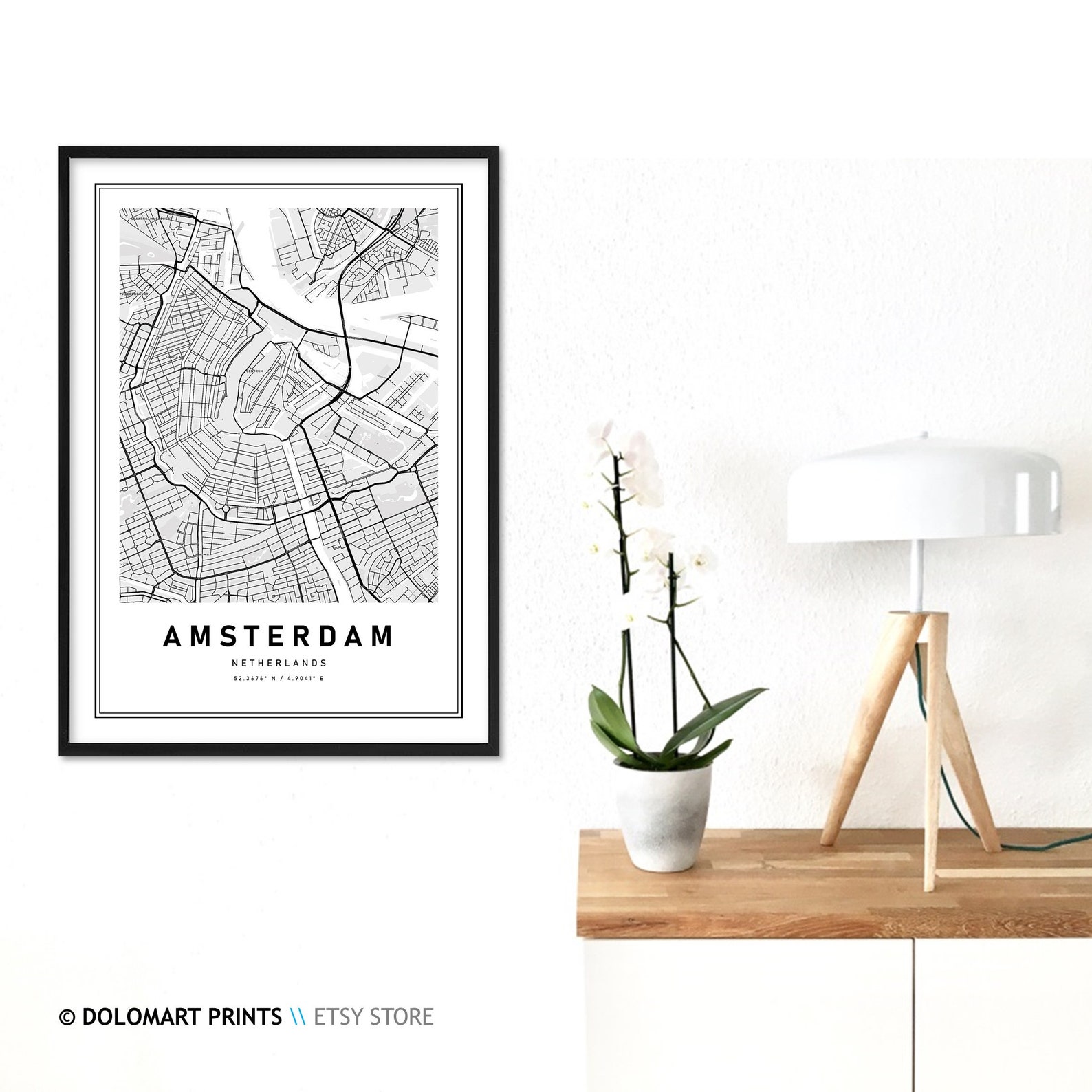Amsterdam Printable Maps Map of Amsterdam High Resolution | Etsy