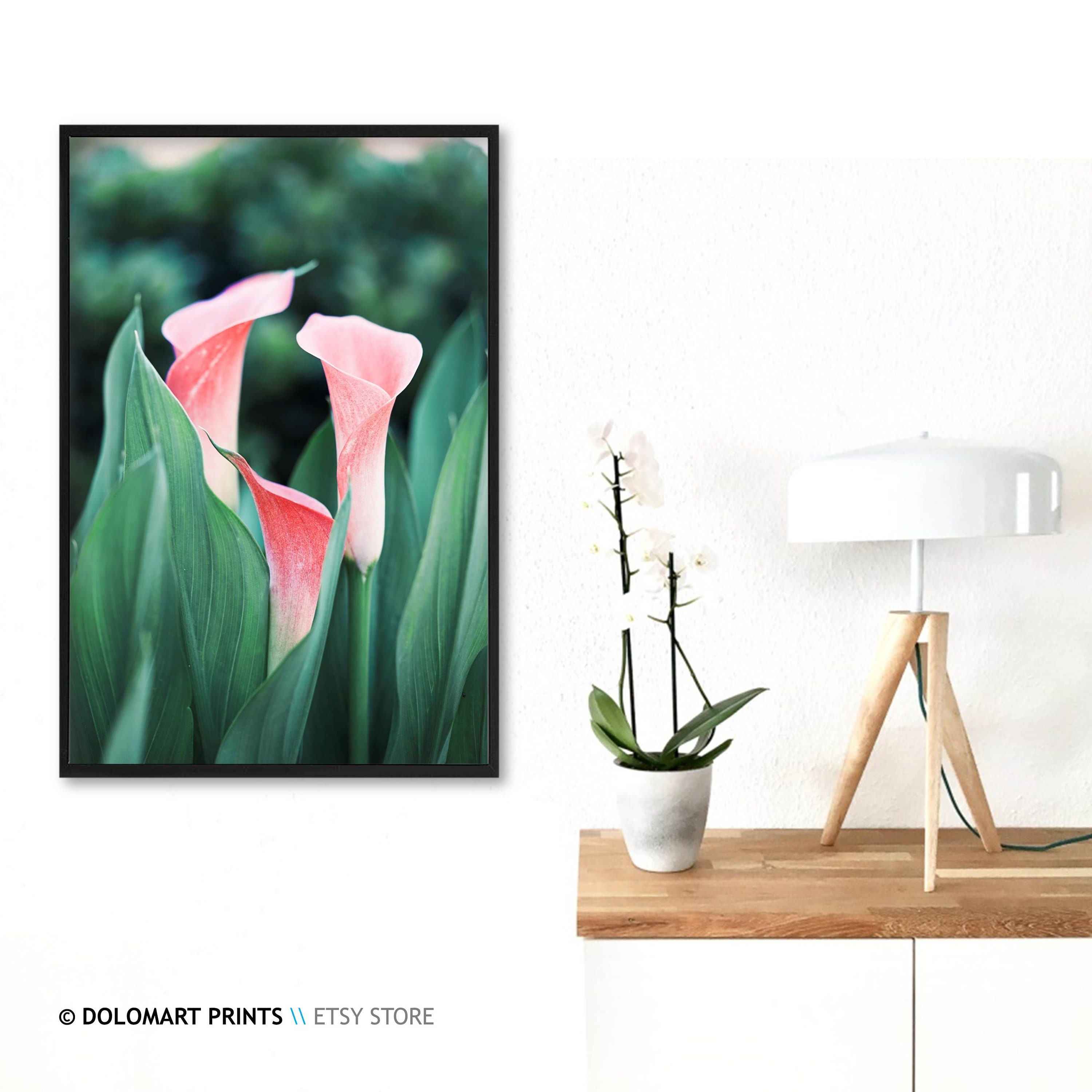 Pink Flower Print Floral Wall Decor Pink Wall Art Pink and - Etsy