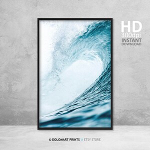 Ocean Wave Print, Large Ocean Wave Art, Coastal Printable, Ocean ...