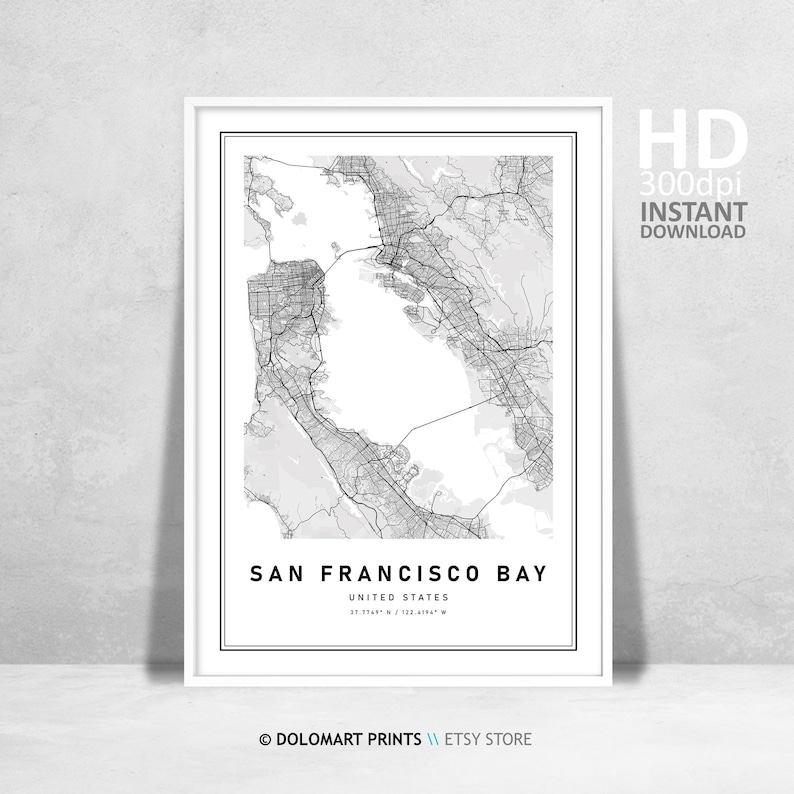 SF the Bay Area Map San Francisco Map Print San Francisco - Etsy