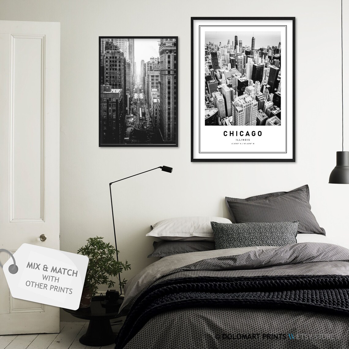 Chicago Print Chicago Illinois Poster Unique Wall Art Decor | Etsy