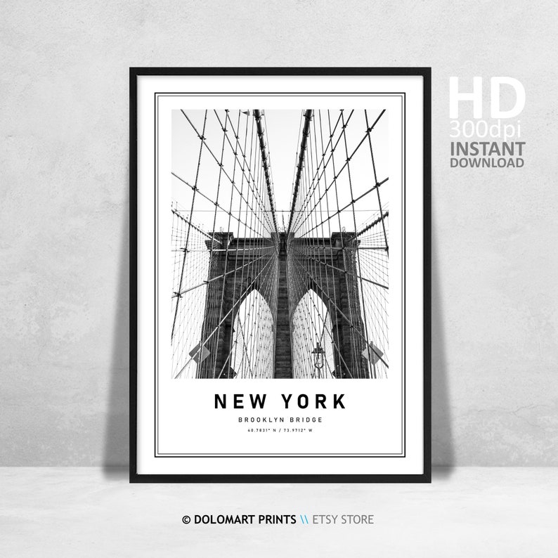Brooklyn Bridge Print New York Wall Art Modern Architecture - Etsy
