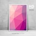 Geometric Print Pink Wall Art Scandinavian Abstract Print - Etsy