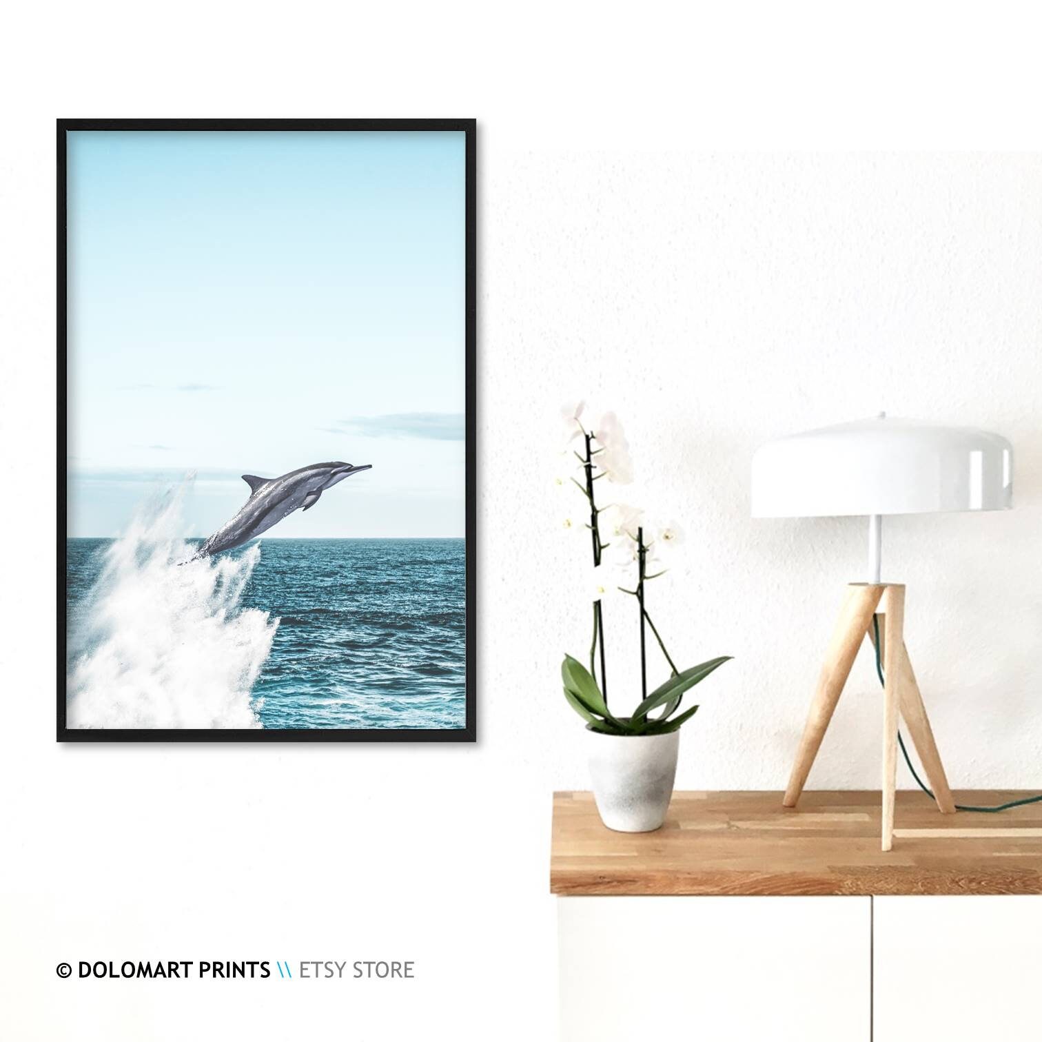 Dolphin Printable Wall Art Dolphin Print Beach House Poster | Etsy
