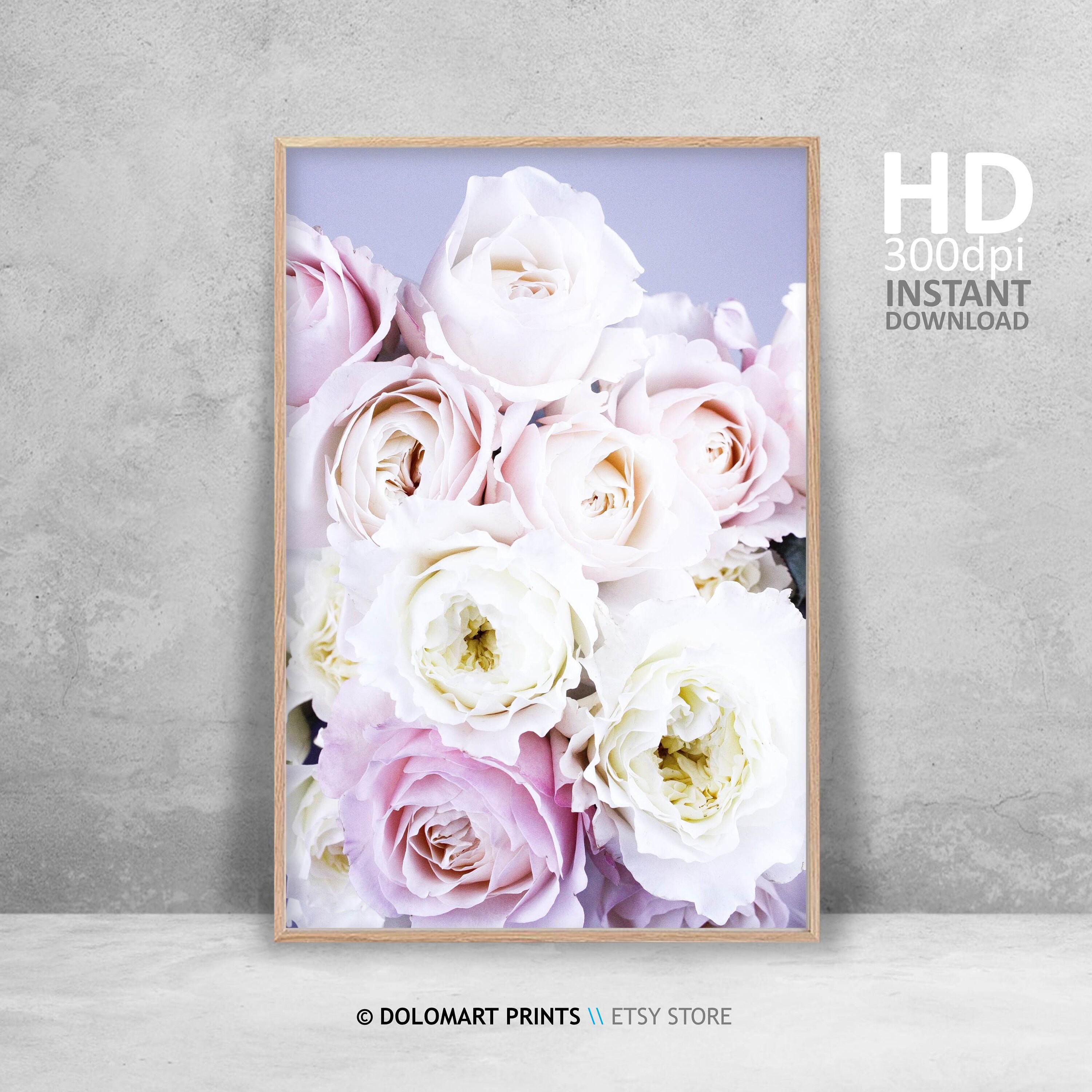 Pink Rose Peony Print Floral Printable Art Modern Flower - Etsy