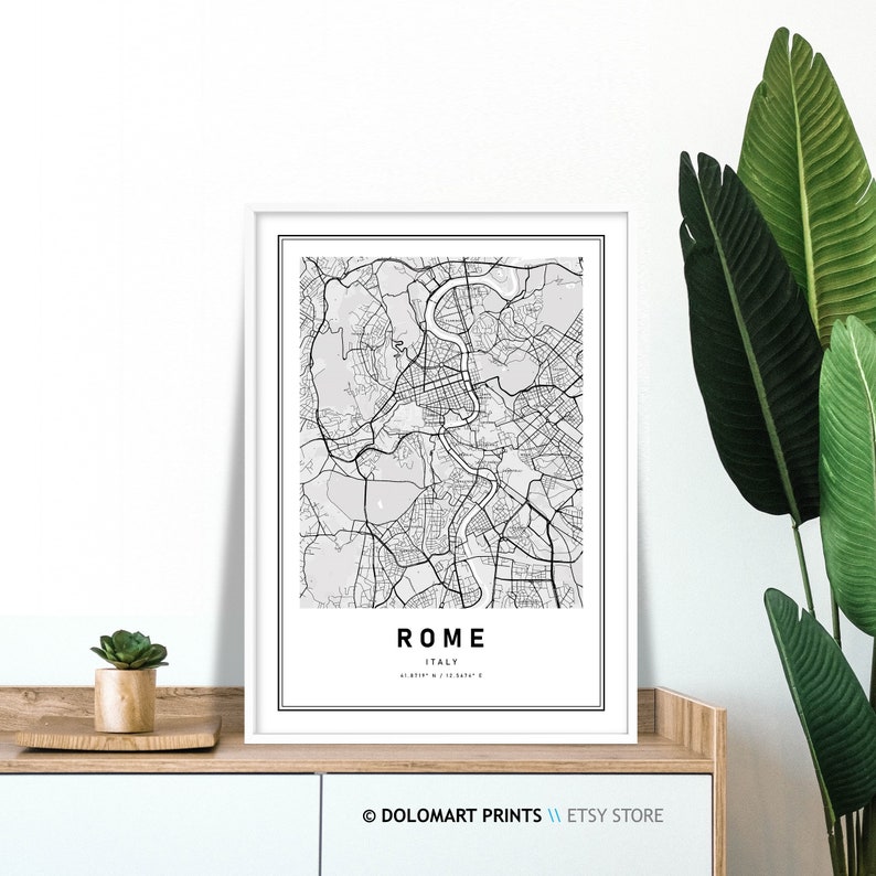 Rome Italy Printable Maps Map of Rome High Resolution - Etsy