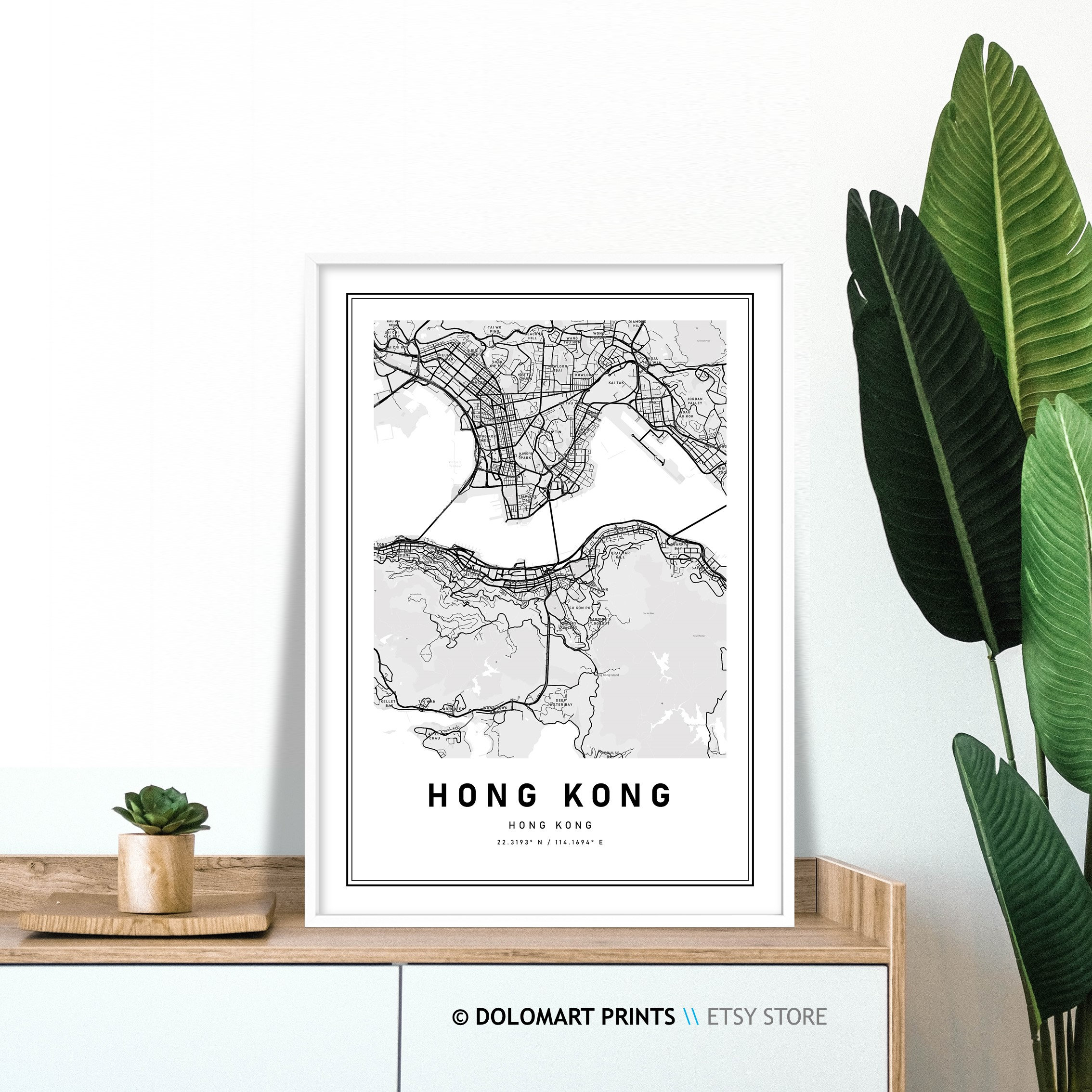 Hong Kong Printable Maps Map of Hong Kong High Resolution | Etsy