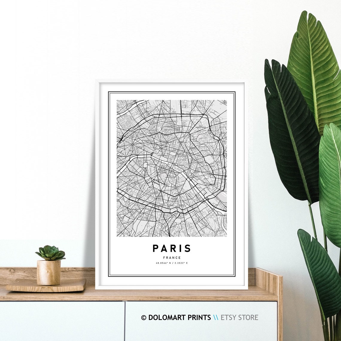 Paris France Printable Maps Map of Paris High Resolution - Etsy