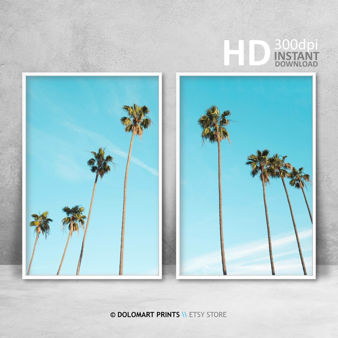 Set of 2 Palm Prints, Tropical Printable Art, Digital Download, Palms ...