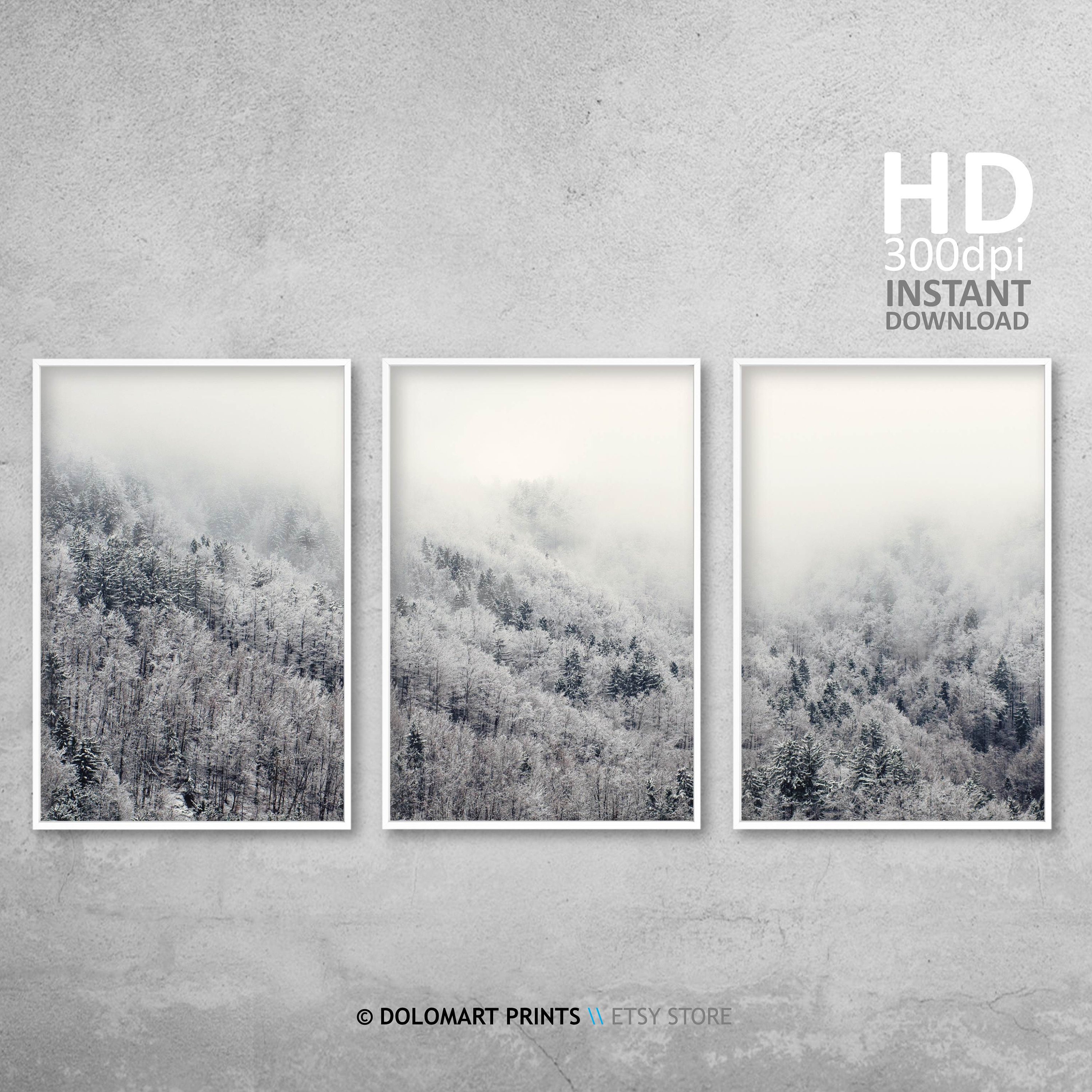 Set of 3 Winter Forest Prints Winter Woodlands Poster Set | Etsy