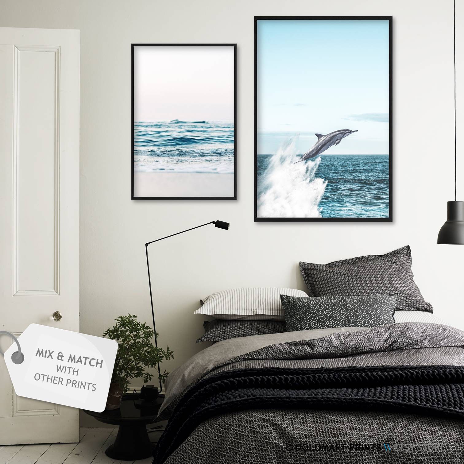 Dolphin Printable Wall Art Dolphin Print Beach House Poster | Etsy