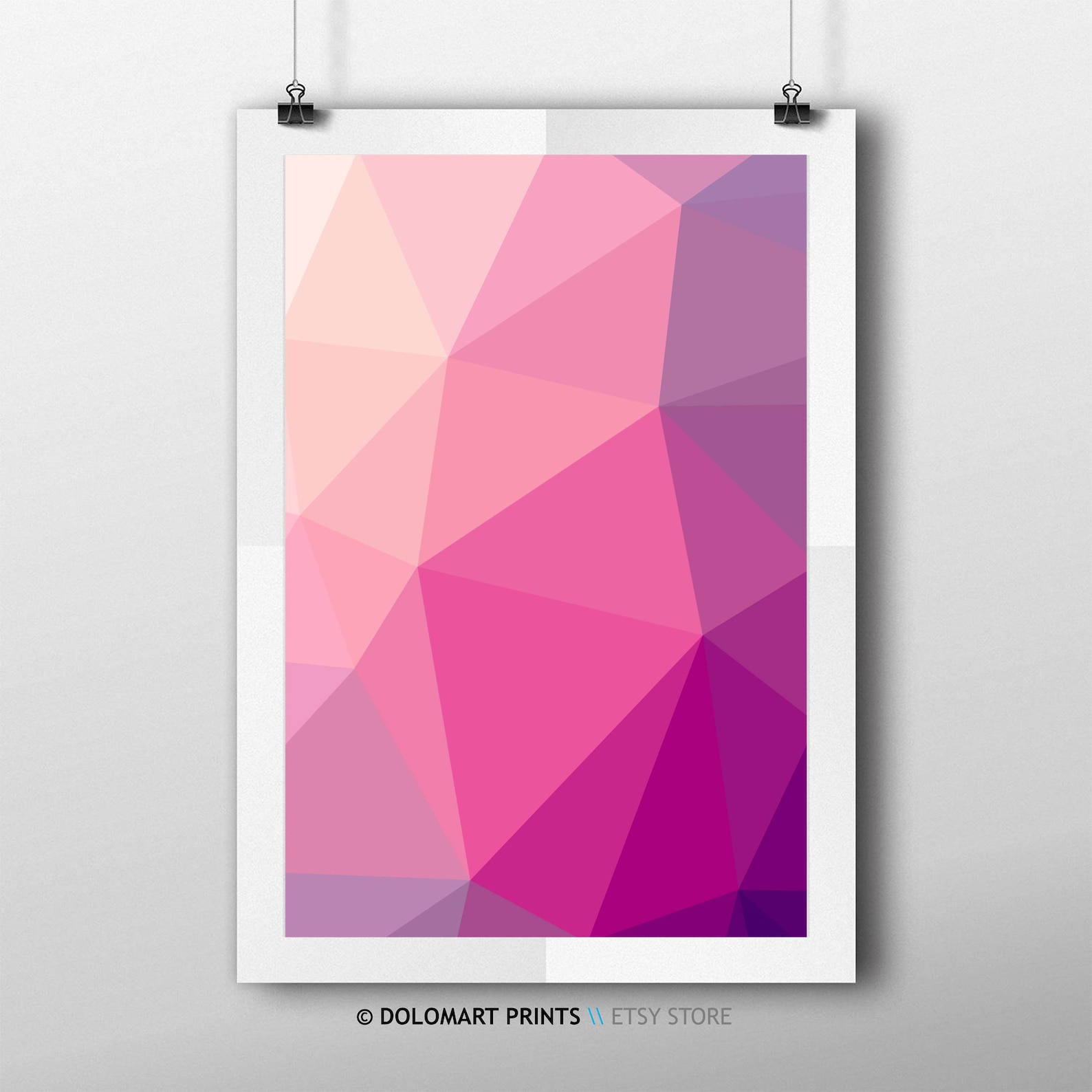 Geometric Print Pink Wall Art Scandinavian Abstract Print - Etsy