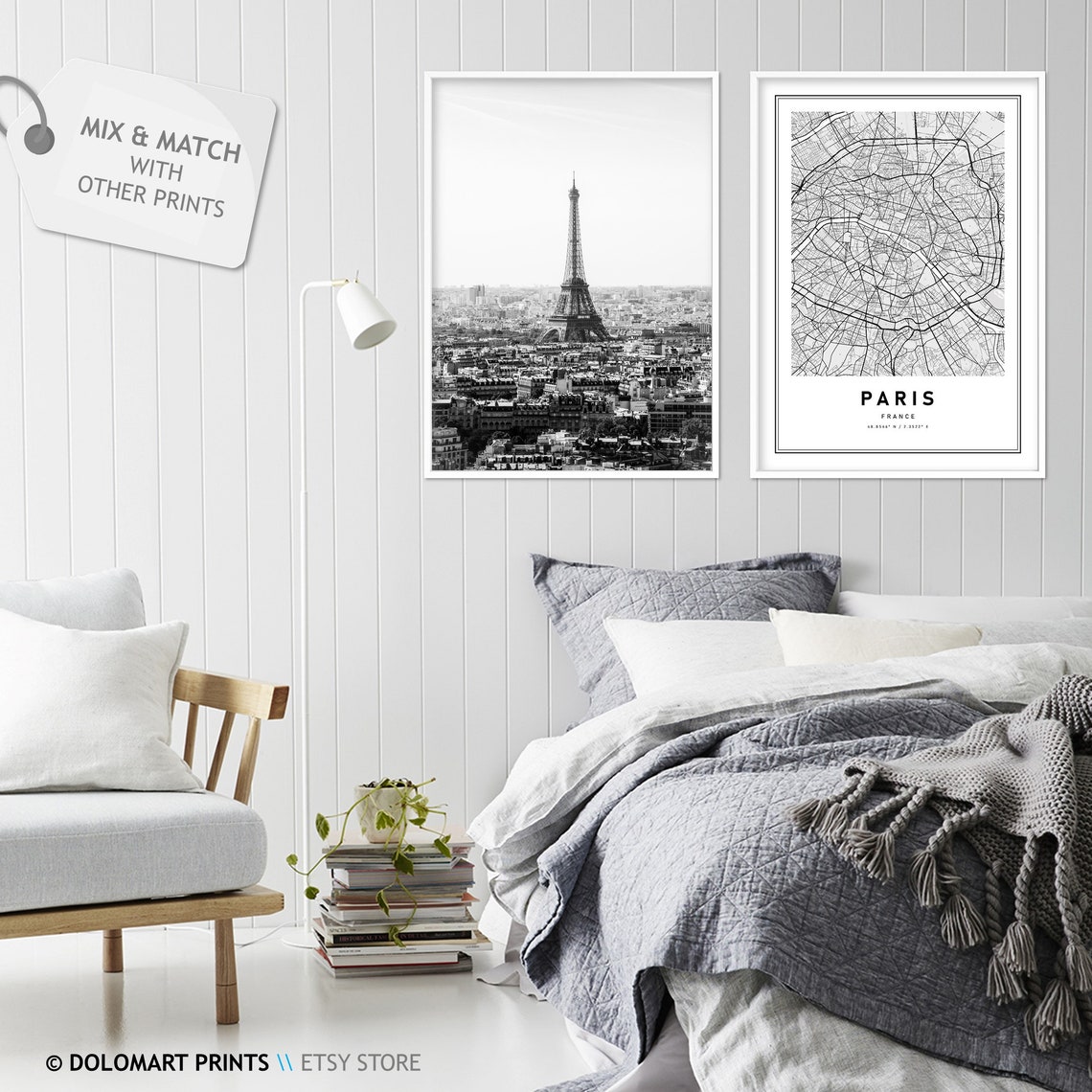 Paris France Printable Maps Map of Paris High Resolution - Etsy