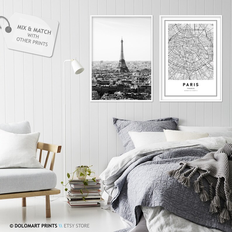 Paris France Printable Maps Map of Paris High Resolution - Etsy