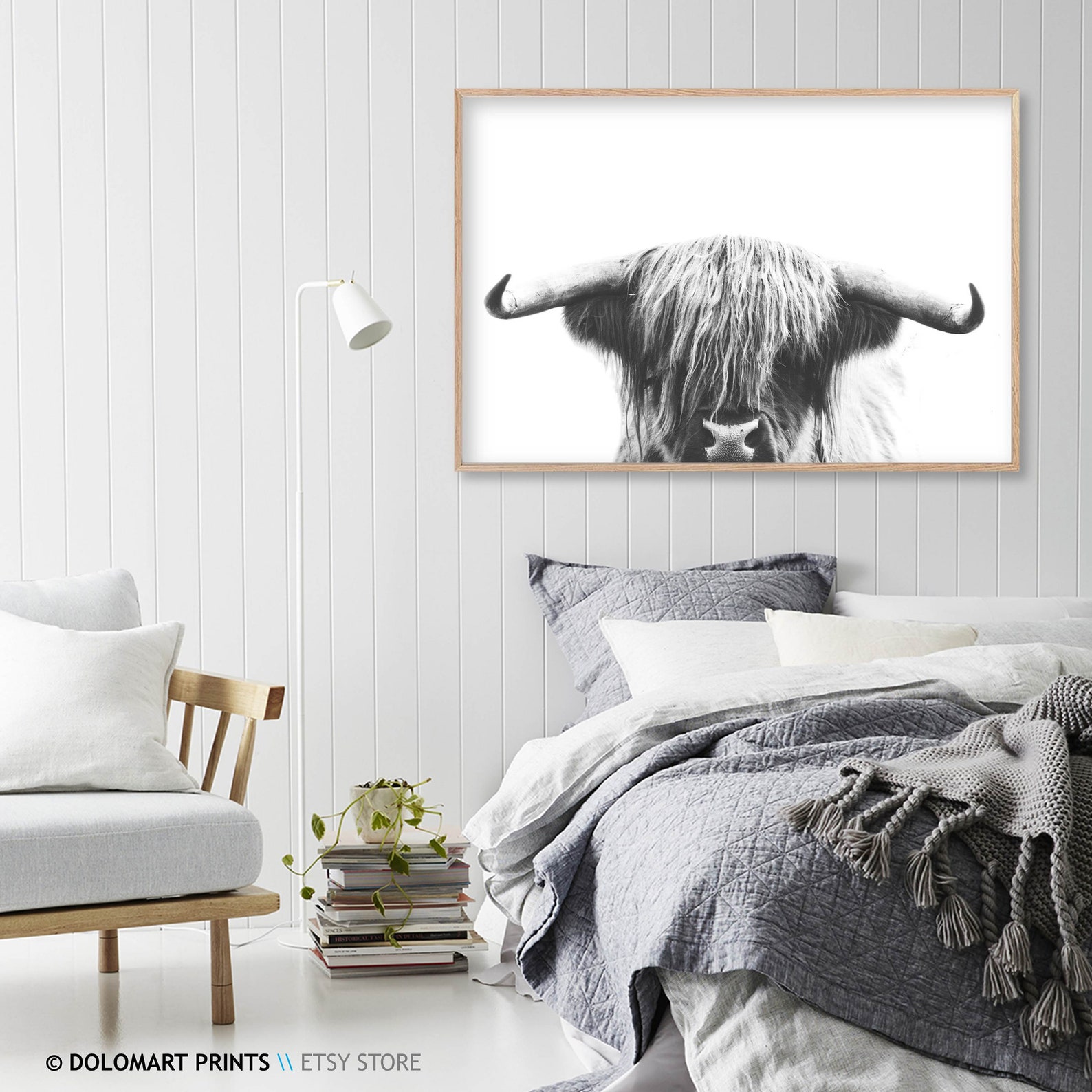 Highland Cow Print Farm Animal Wall Art Cow Poster Rustic | Etsy