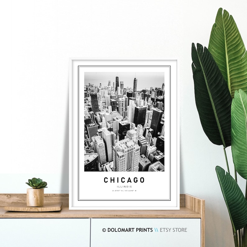 Chicago Print Chicago Illinois Poster Unique Wall Art Decor - Etsy