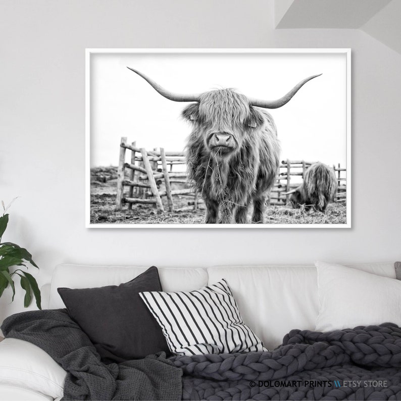 Highland Cow Print Farm Animal Wall Art Digital Download | Etsy