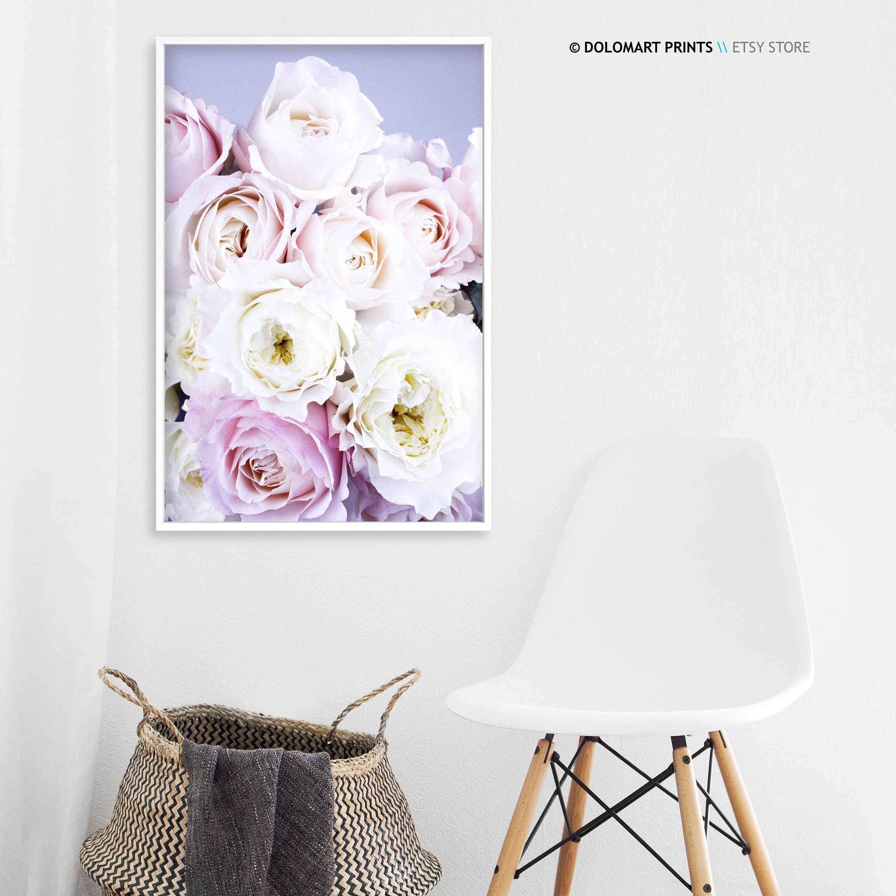 Pink Rose Peony Print Floral Printable Art Modern Flower - Etsy