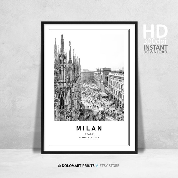 Milan Italy Print Milan Travel Poster Printable Wall Art - Etsy
