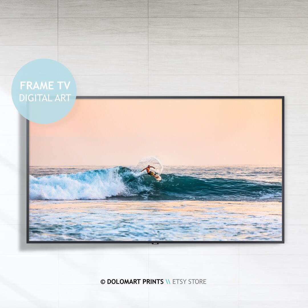 Sunset Surfer Frame TV Artwork, Digital Coastal Beach Decor für Samsung ...